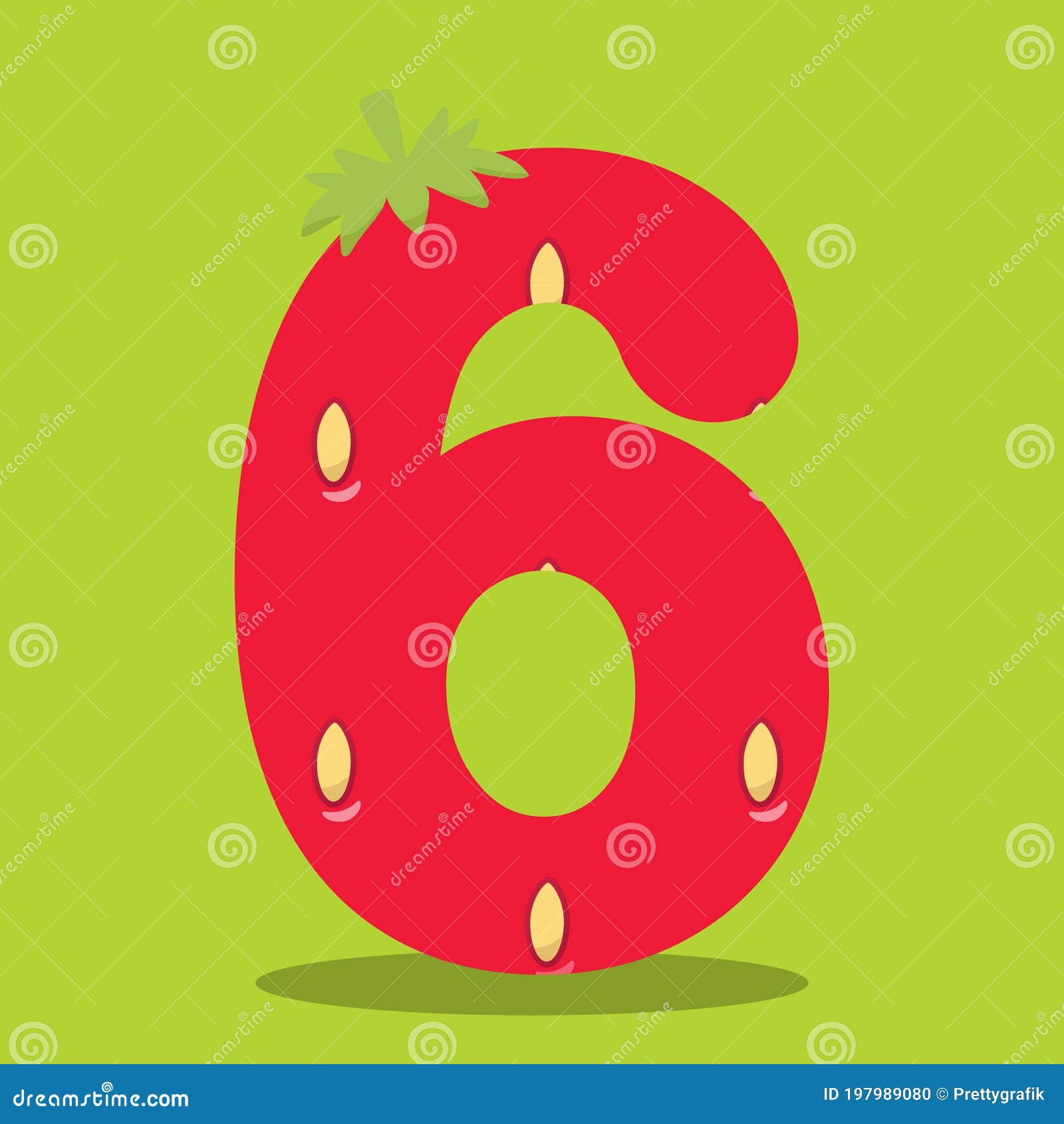 STRAWBERRY NUMBERS 06 stock vector. Illustration of vector - 197989080
