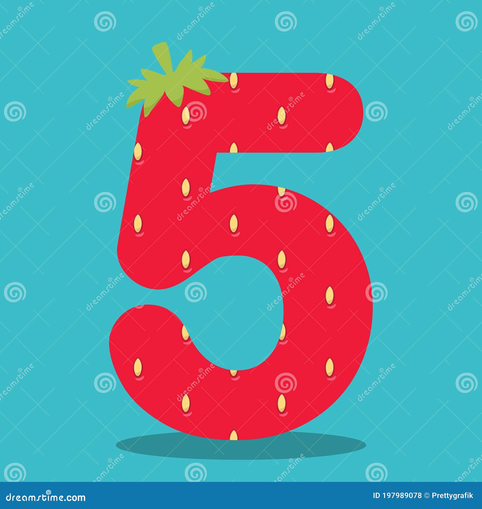 STRAWBERRY NUMBERS 05 vektor illustrationer. Illustration av vektor ...