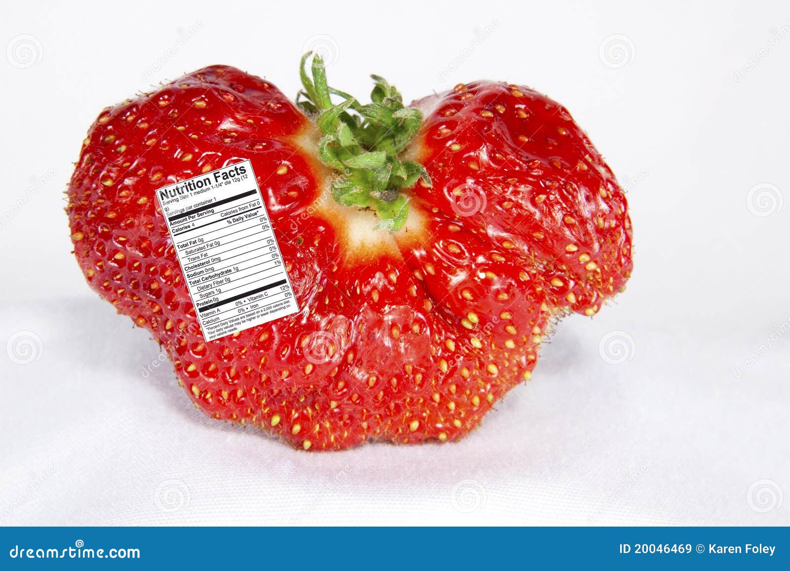 Strawberry with Nutrition Label Stock Image - Image of fresh ...