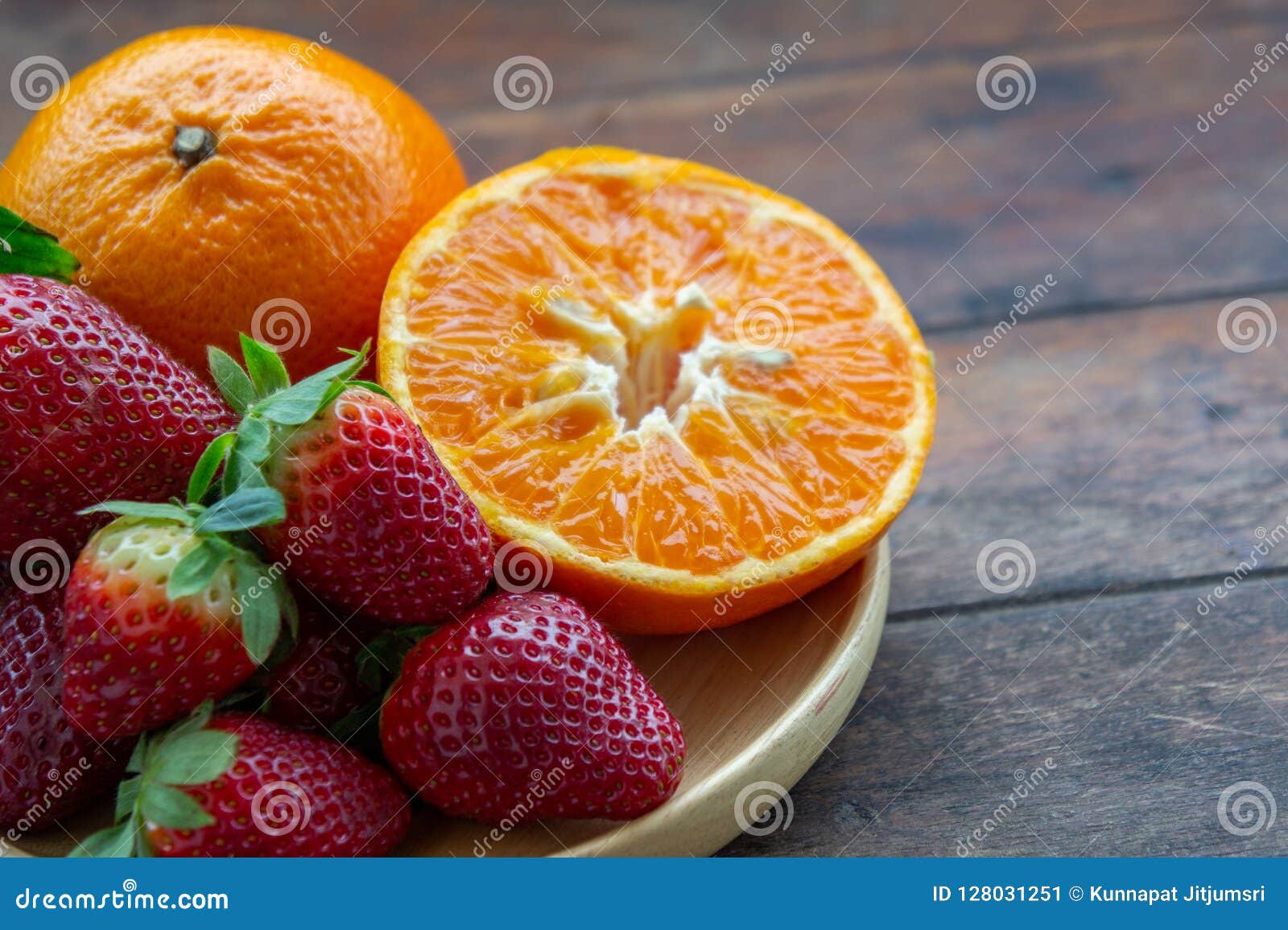 Strawberry and Orange Fruit Vitamin Diet for Healthy Stock Image ...