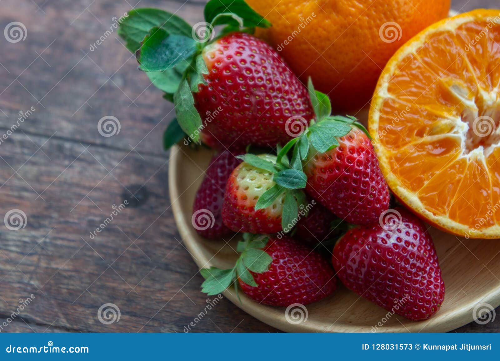 Strawberry and Orange Fruit Vitamin Diet for Healthy Stock Image ...