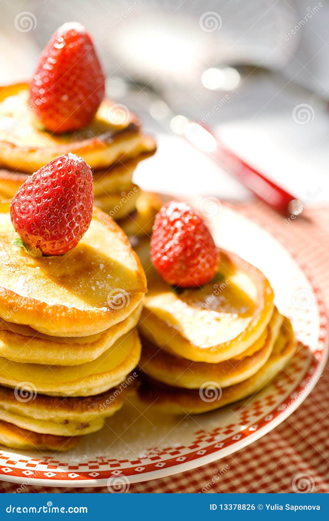 Strawberry pancakes stock photo. Image of cooking, grain - 13378826
