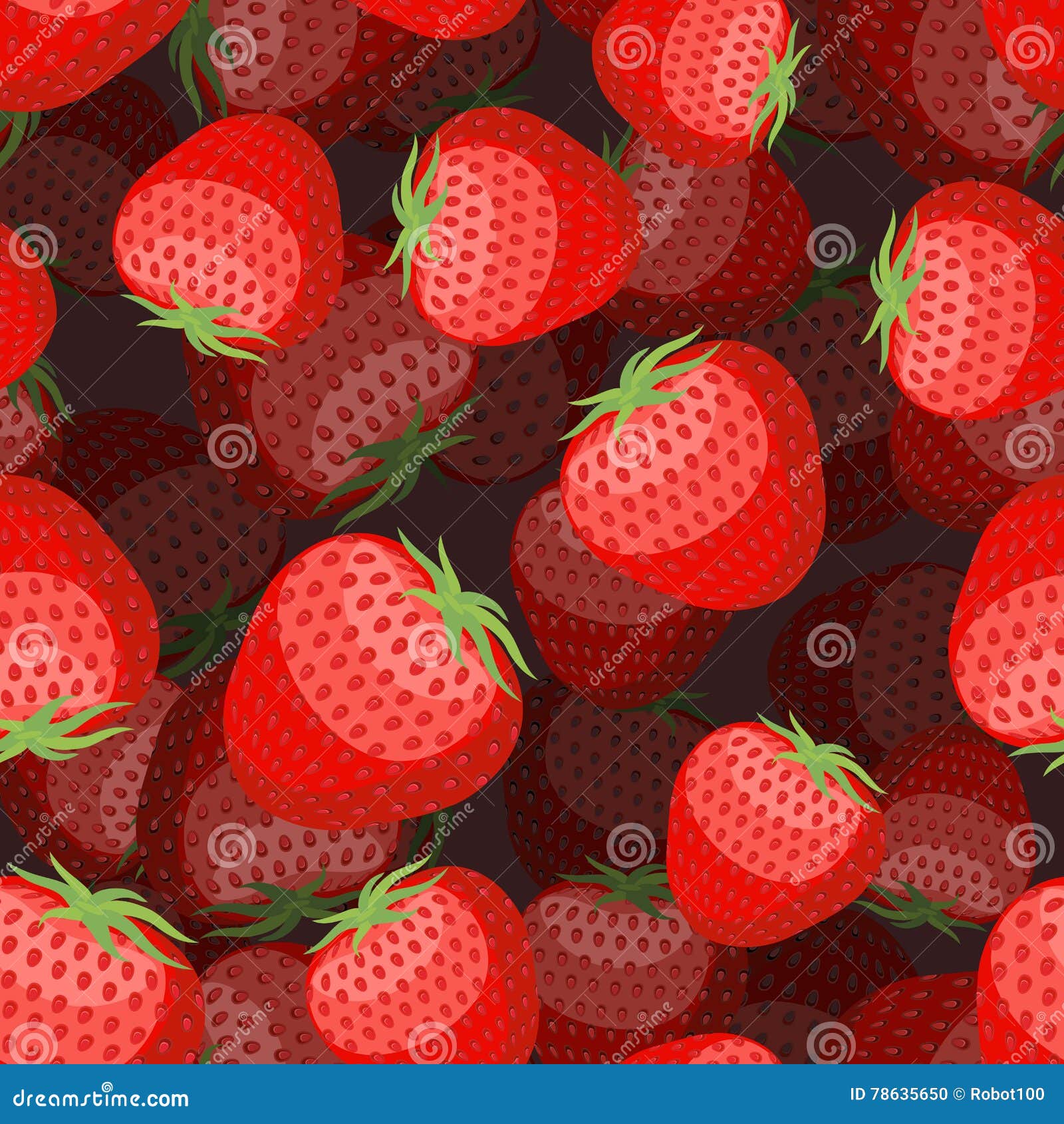 Strawberry Pattern 3D. Red Berry Texture Stock Vector - Illustration of ...