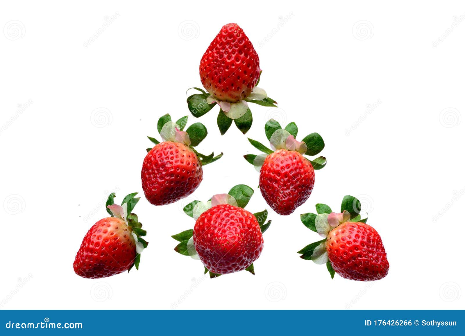 Strawberry Pattern Pyramid Made of Six Berries in a Different Positions ...