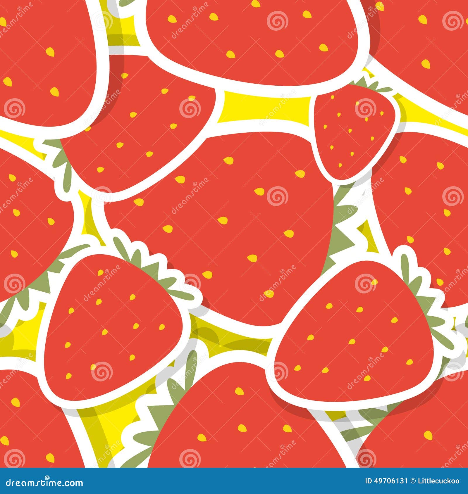 Strawberry Pattern. Seamless Texture with Ripe Red Strawberry Stock ...