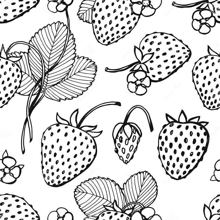 Strawberry pattern stock vector. Illustration of elements - 41652663
