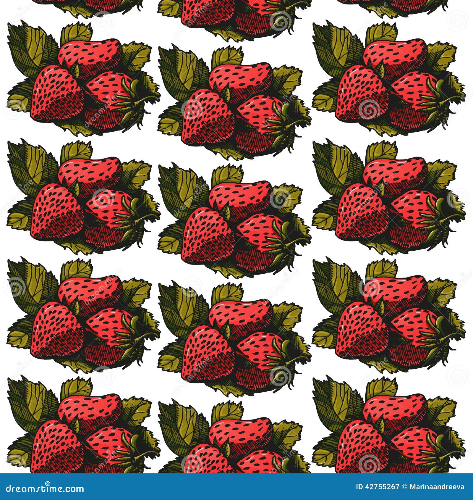 Strawberry pattern 7 stock vector. Illustration of isolated - 42755267
