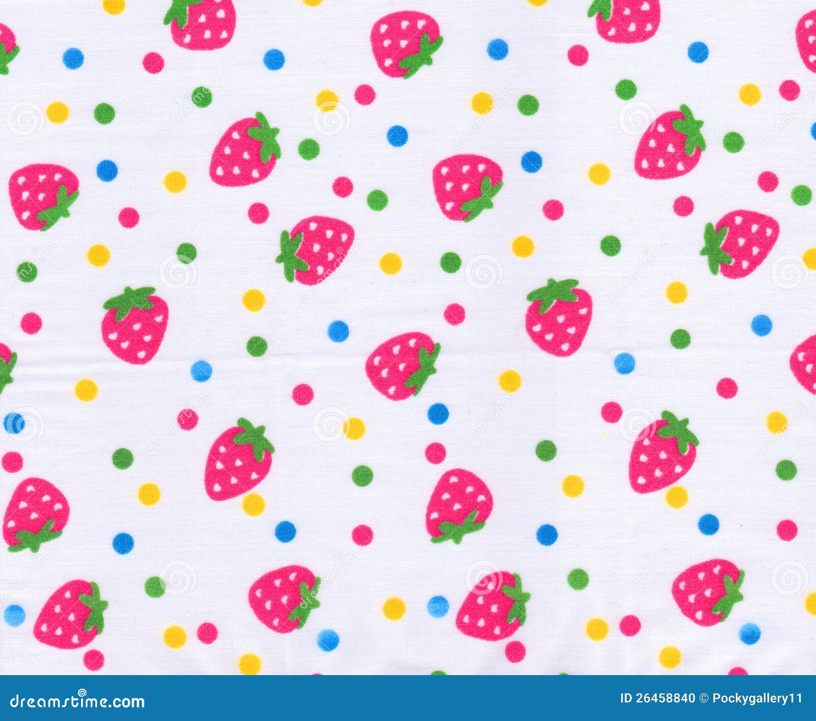 Strawberry Pattern on White Fabric Stock Illustration - Illustration of ...