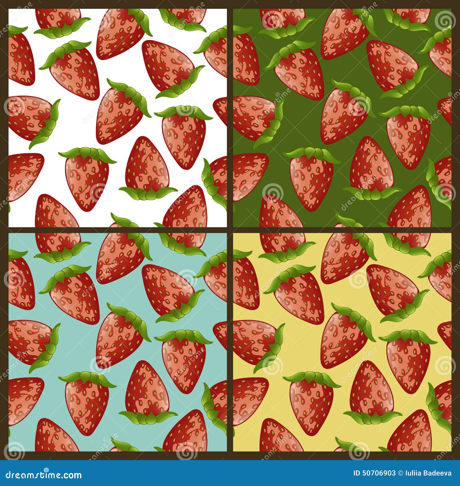 Strawberry patterns set stock vector. Illustration of ripe - 50706903