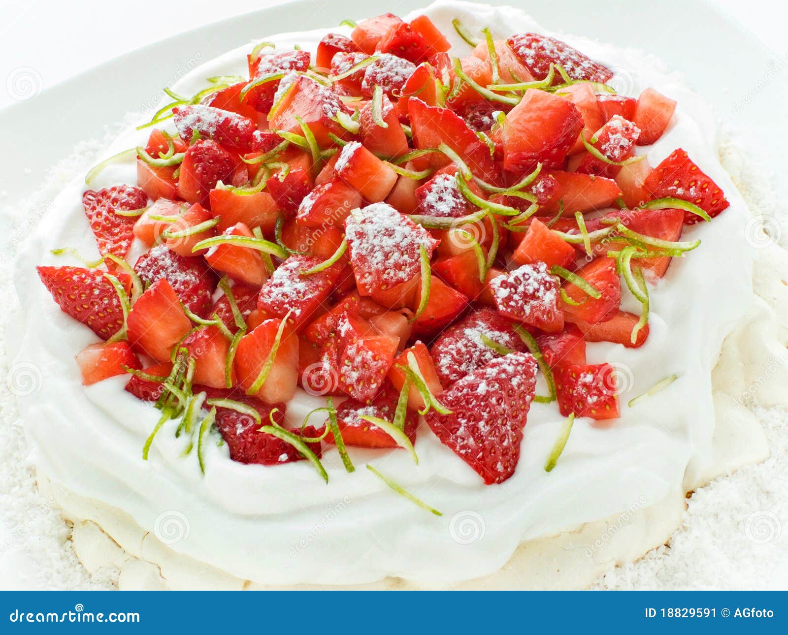 Strawberry Pavlova stock image. Image of cake, closeup - 18829591