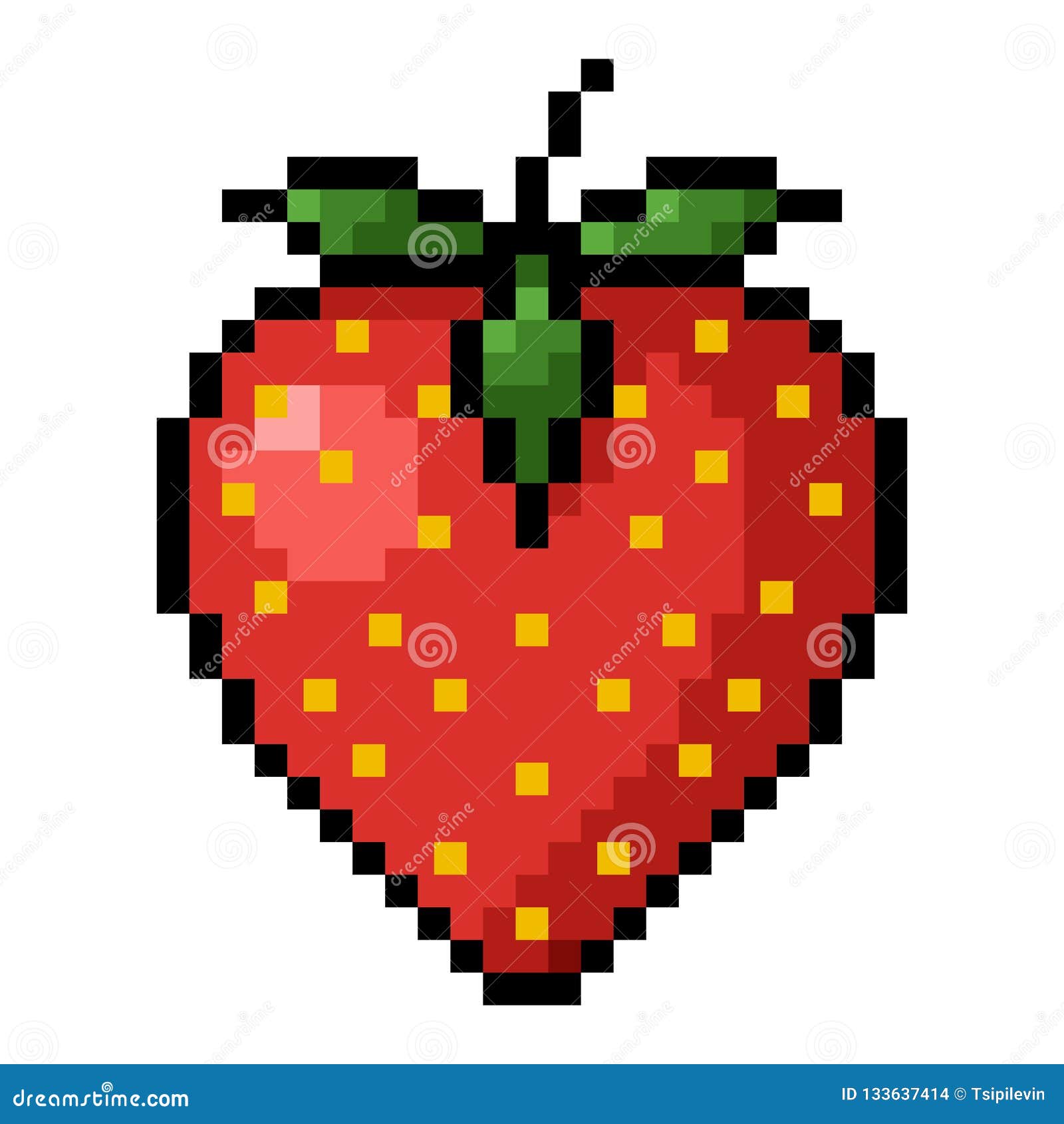 Whole Strawberry Pixel Art on White Background Stock Illustration ... Whole Strawberry Pixel Art on White Background Stock Illustration ...
