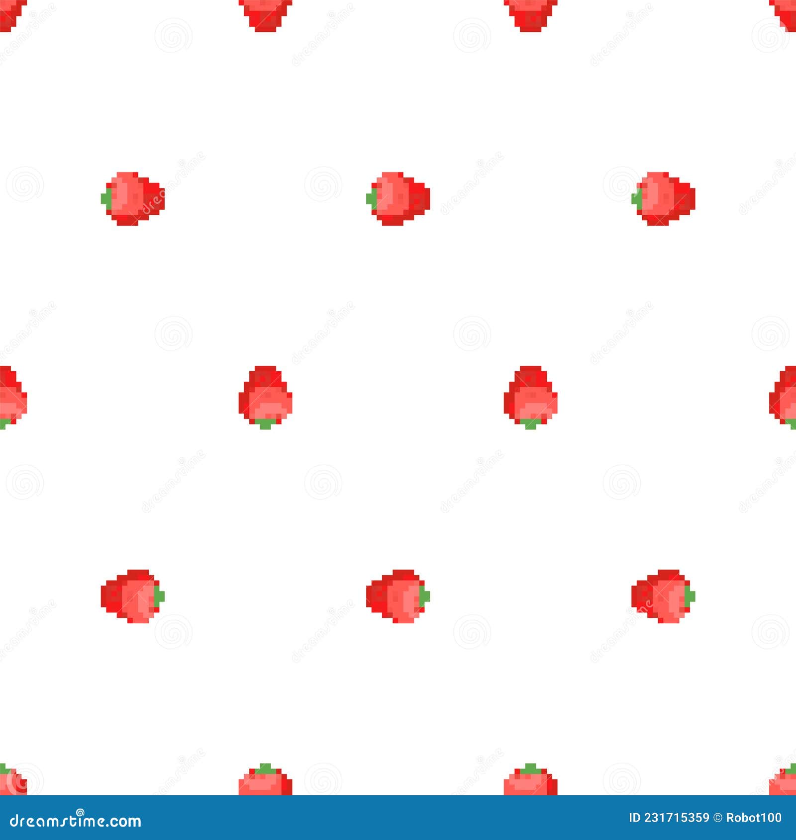 Strawberry Pixel Art Pattern Seamless. 8 Bit Red Berry Pixelated ...