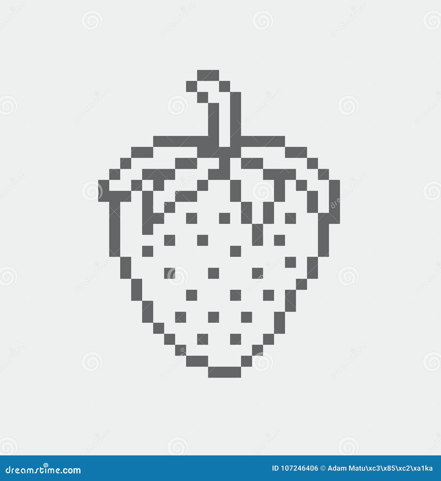 Strawberry Pixel Art. 8 Bit Red Berry Pixelated Cartoon Vector ...