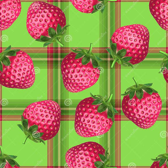 Strawberry plaid stock illustration. Illustration of berry - 4960147