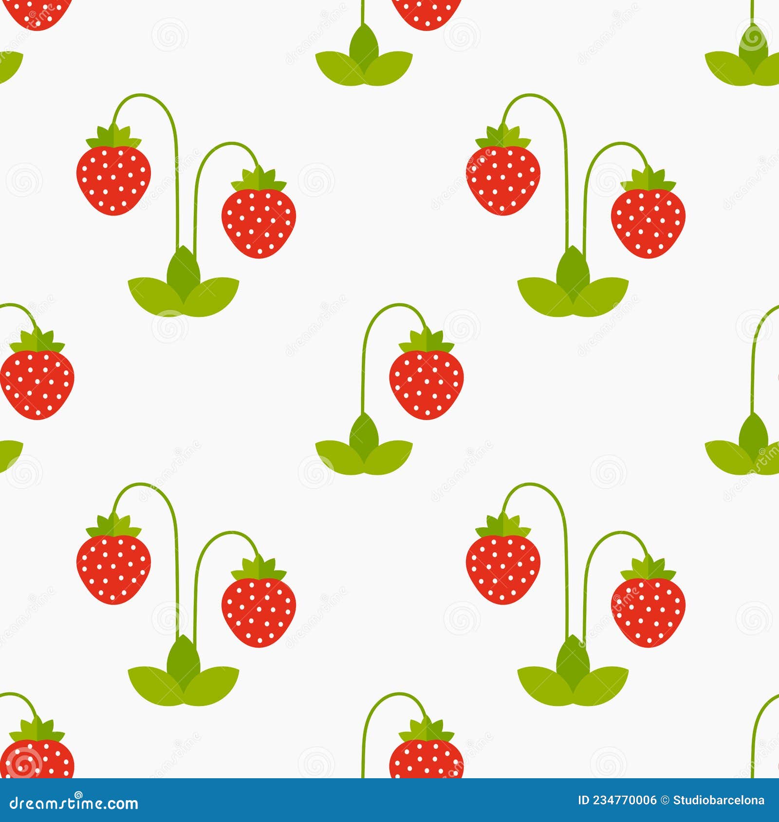 Strawberry Plants Seamless Pattern Stock Vector - Illustration of juicy ...