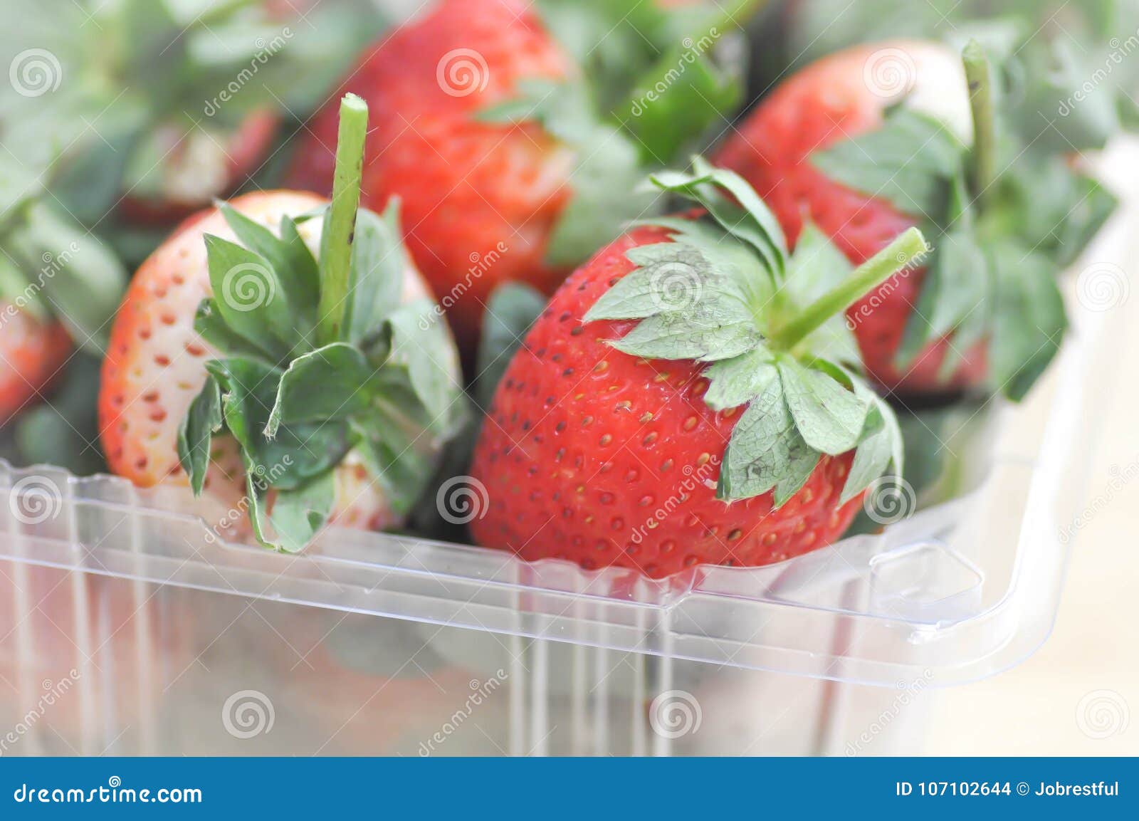 Strawberry in the Plastic Box Stock Photo - Image of packaging, pack ...