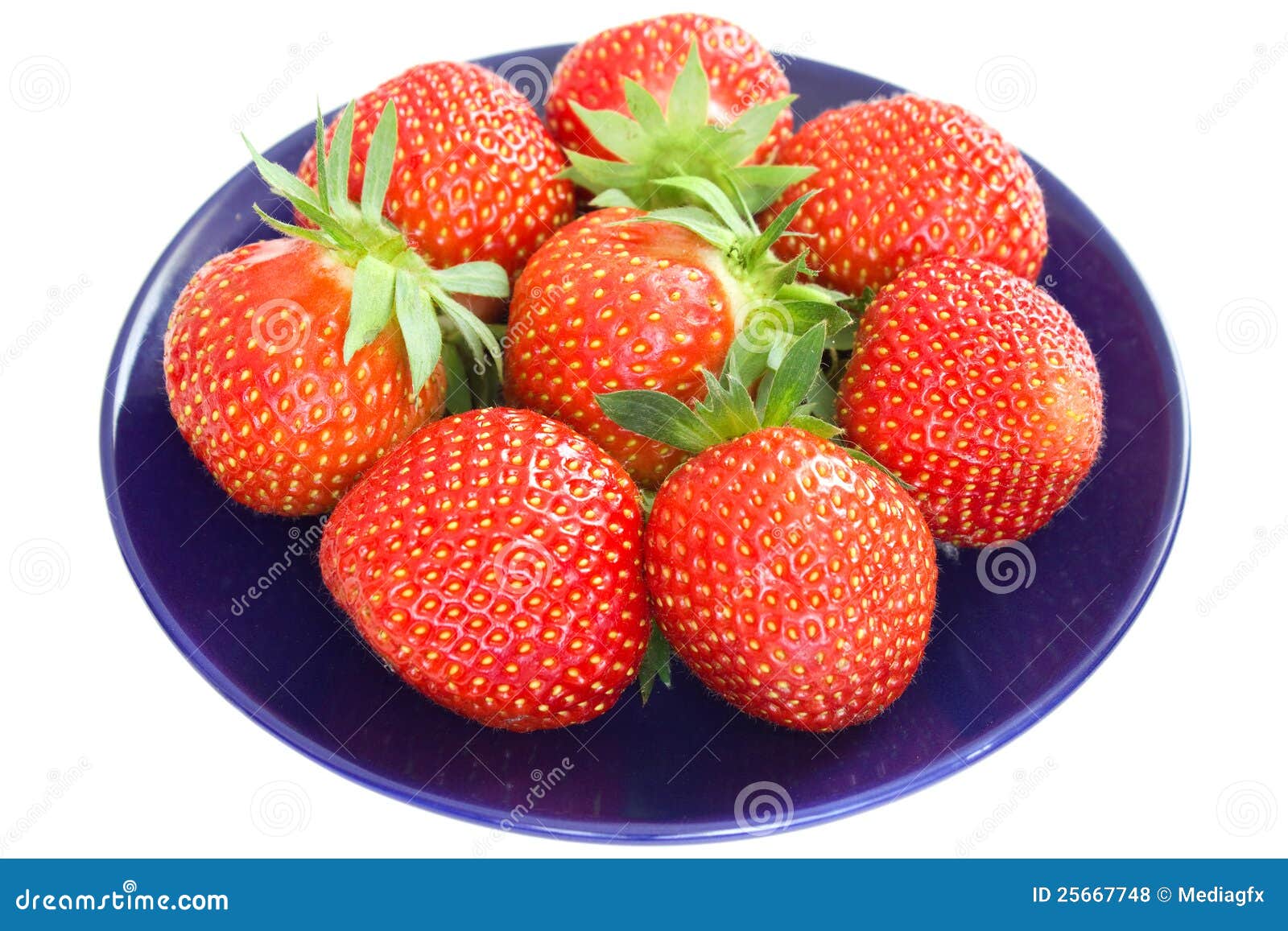 Strawberry on plate stock photo. Image of berry, white - 25667748