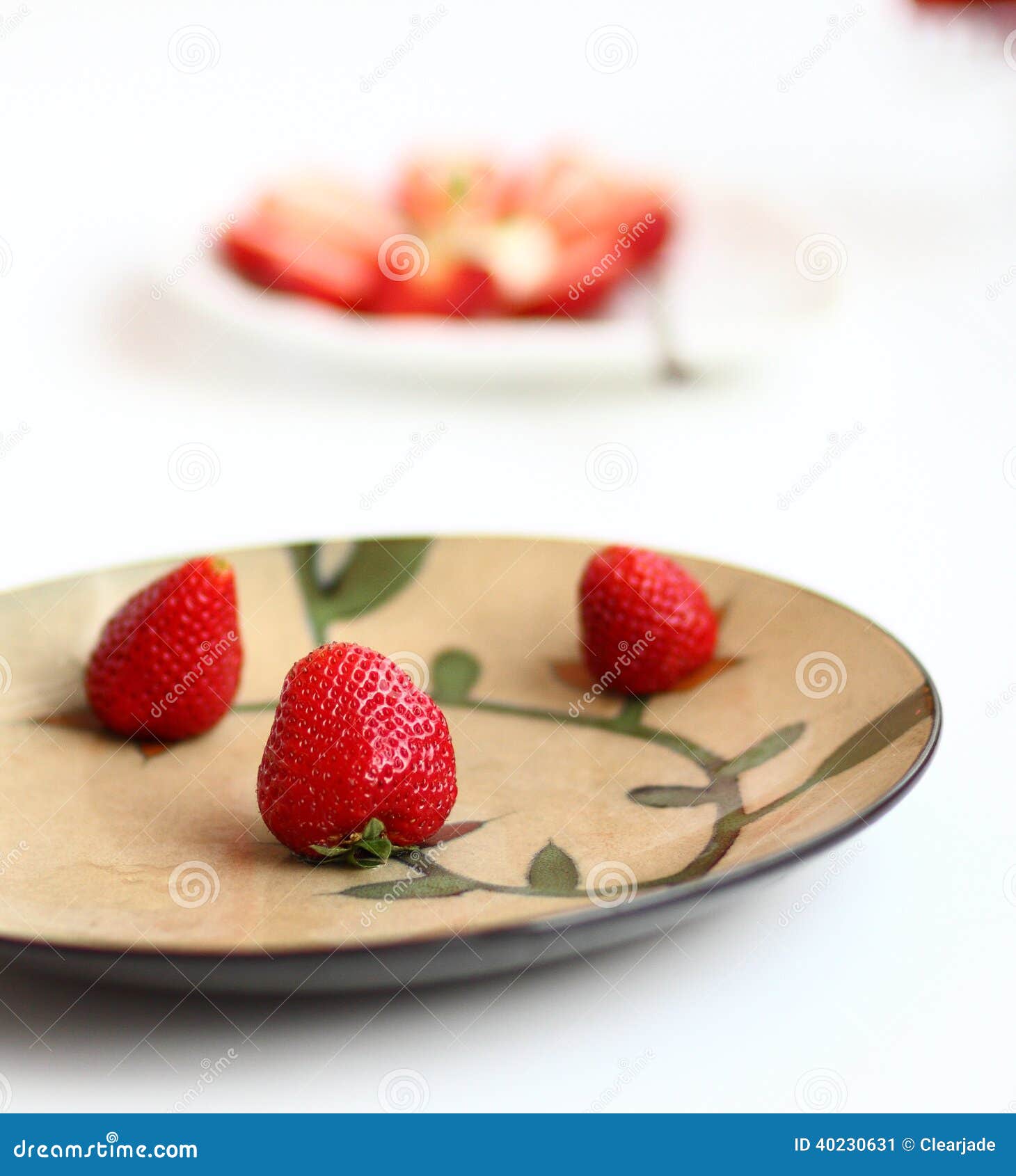 Strawberry in plate stock image. Image of pieces, dessert - 40230631