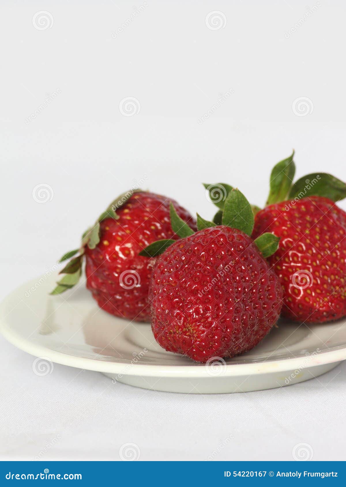 Strawberry on a plate stock image. Image of strawberries - 54220167