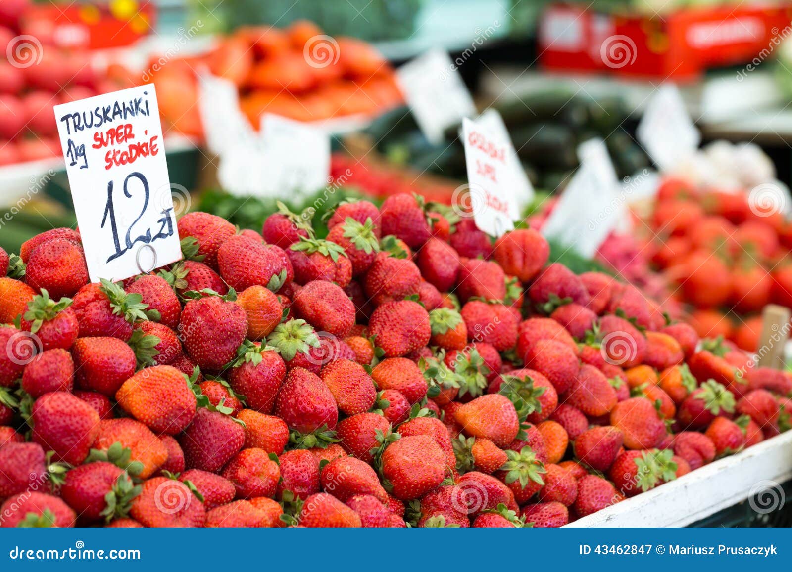 Strawberry at Poland Farmer Market Stock Image - Image of kitchen ...
