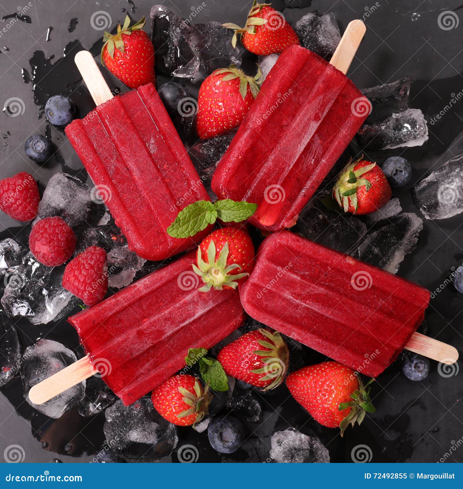 Strawberry popsicle stock image. Image of view, cold - 72492855