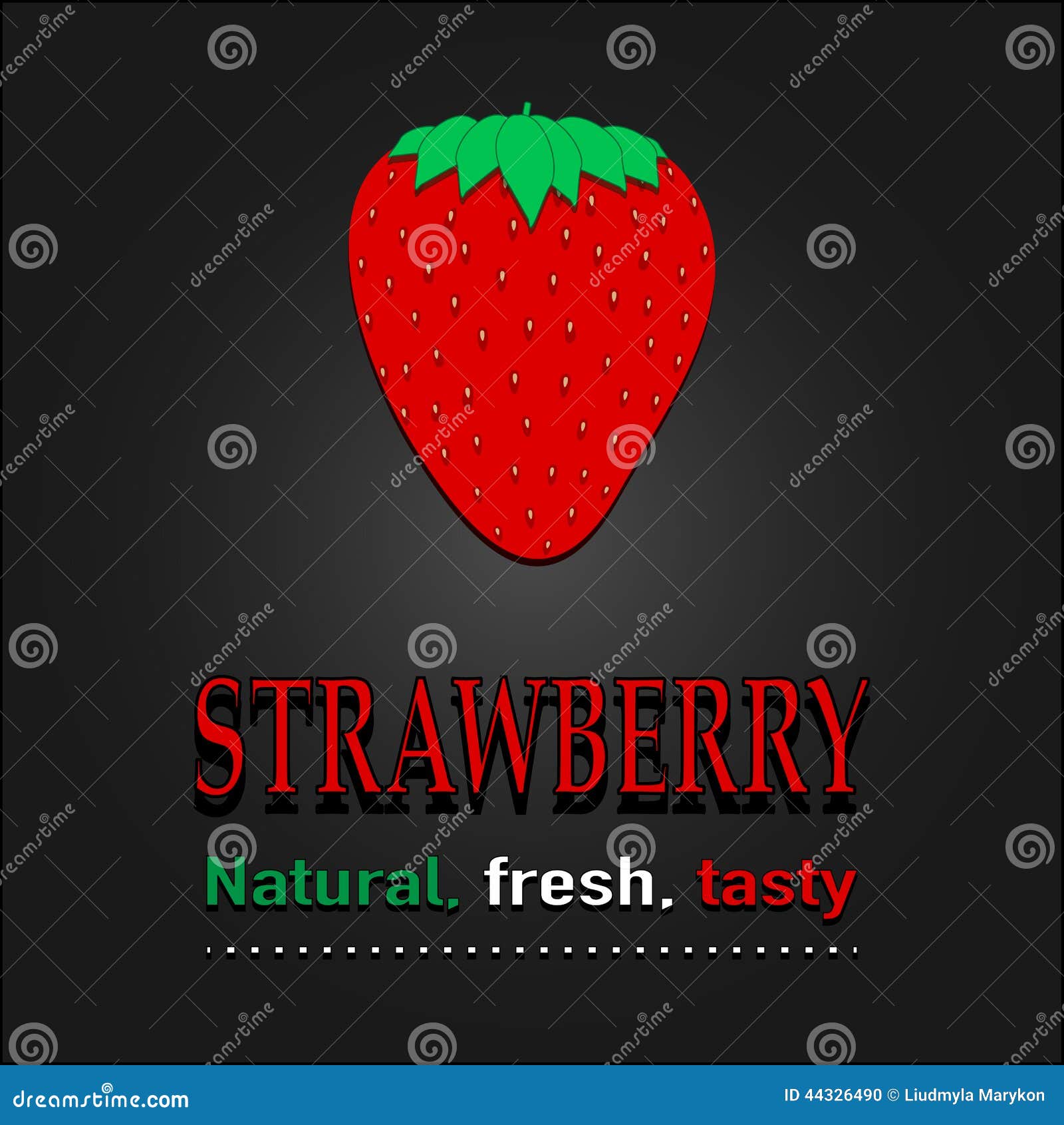Strawberry Poster Vector. Natural, Fresh, Tasty. Stock Vector ...