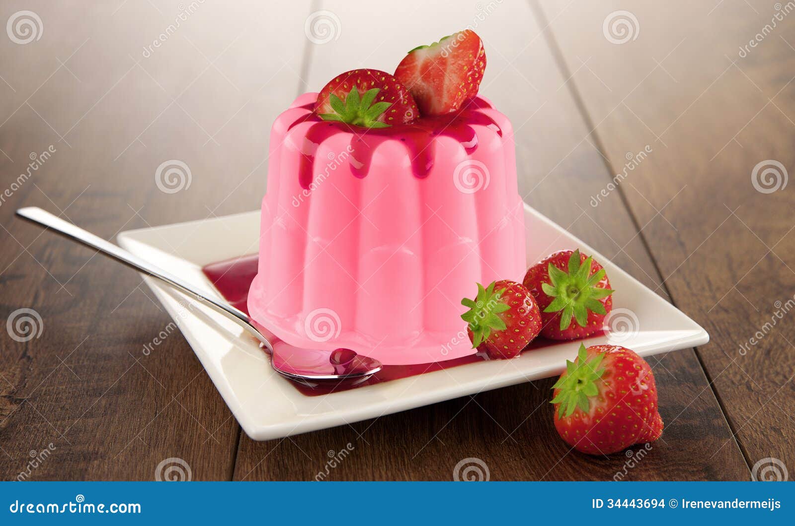 Strawberry Pudding with Strawberries Stock Photo - Image of gain ...