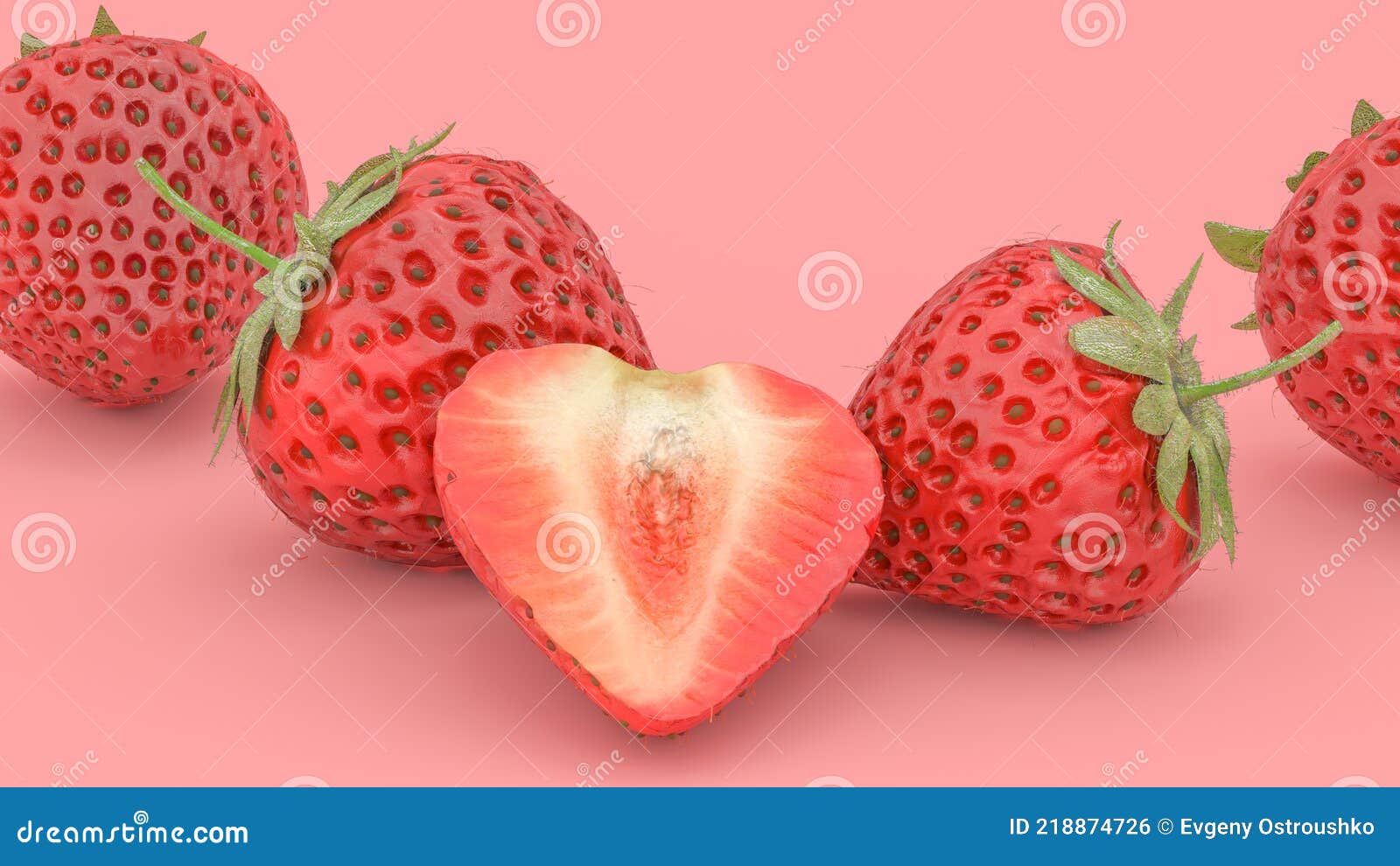 Strawberry on a Red Background Stock Illustration - Illustration of ...