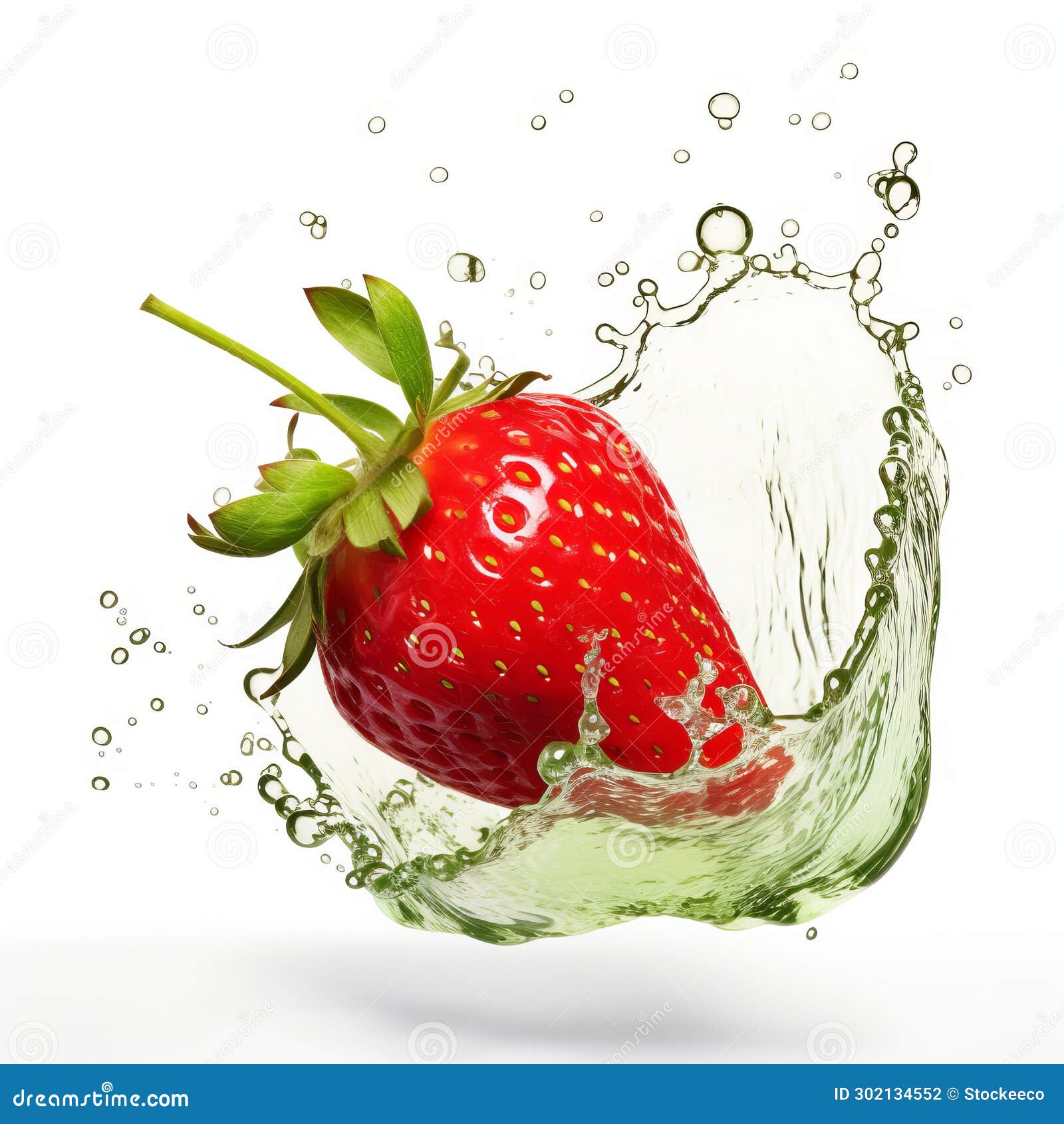 Organic Abstracts: Strawberry Splashing Water on White Background Stock ...
