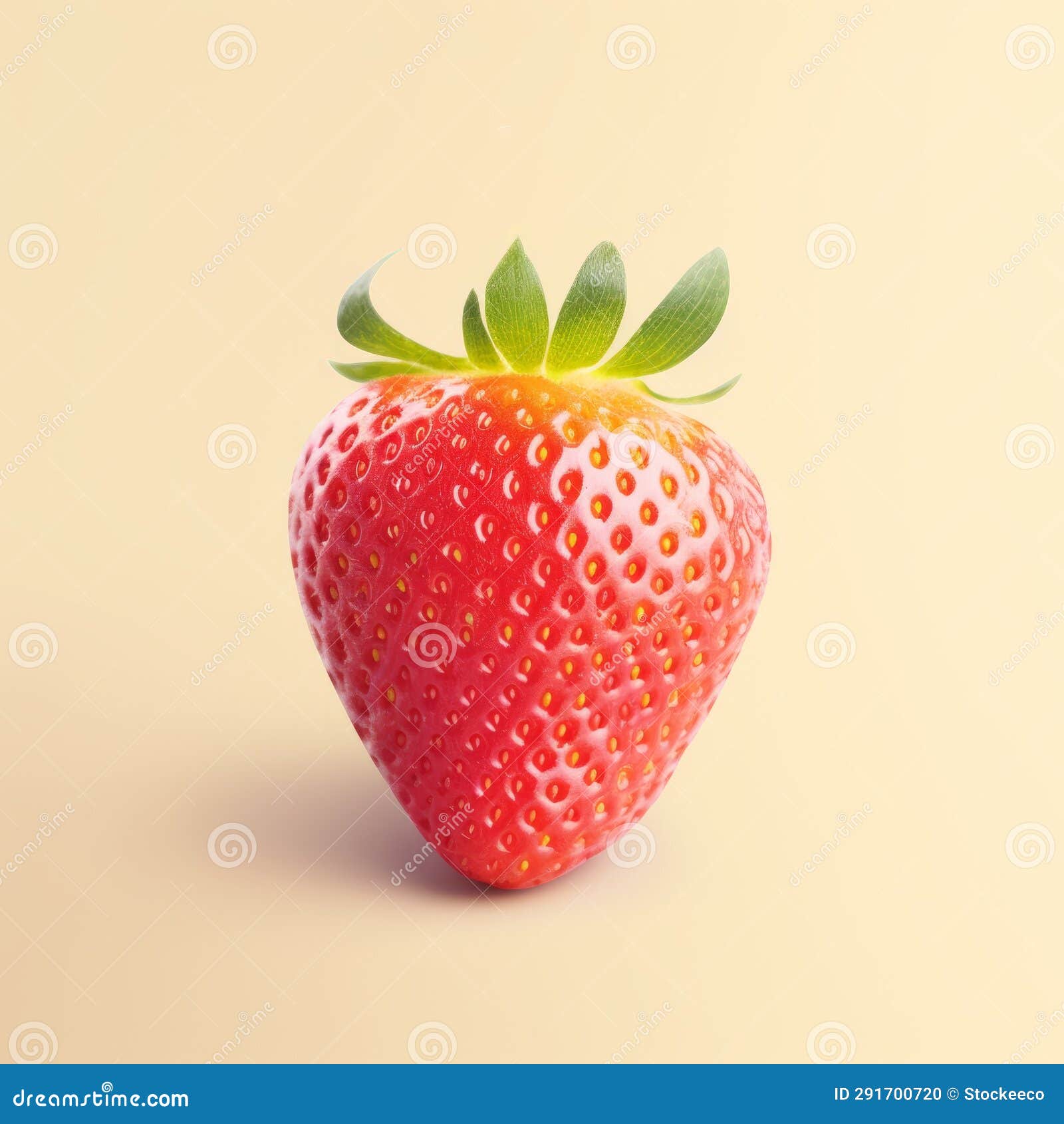 Minimalistic Strawberry Design on Light Yellow Background Stock ...