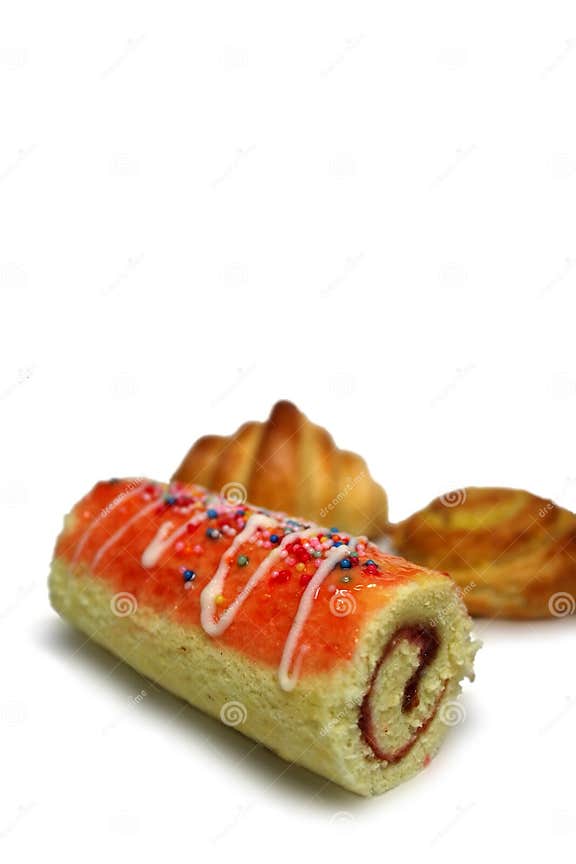 Strawberry Roulade Cake Pastry Stock Photo - Image of cookies, catering ...