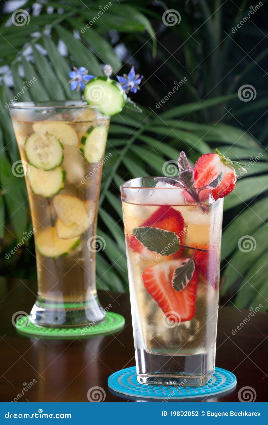 Strawberry Sage and Ginger Cucumber Iced Tea Stock Photo - Image of ...