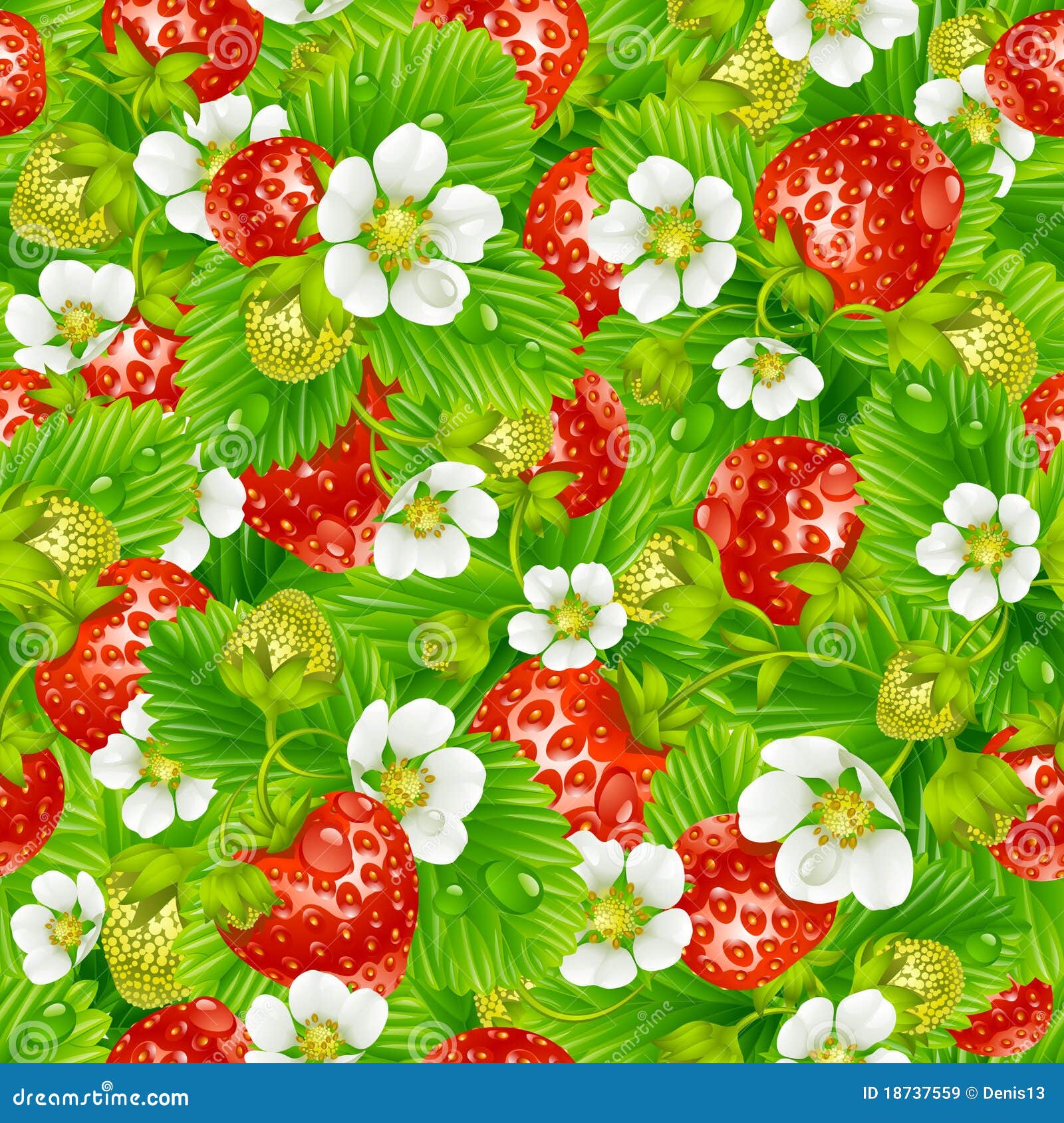 Strawberry Seamless Pattern. Repeatable Background. Isolated On Pink ...
