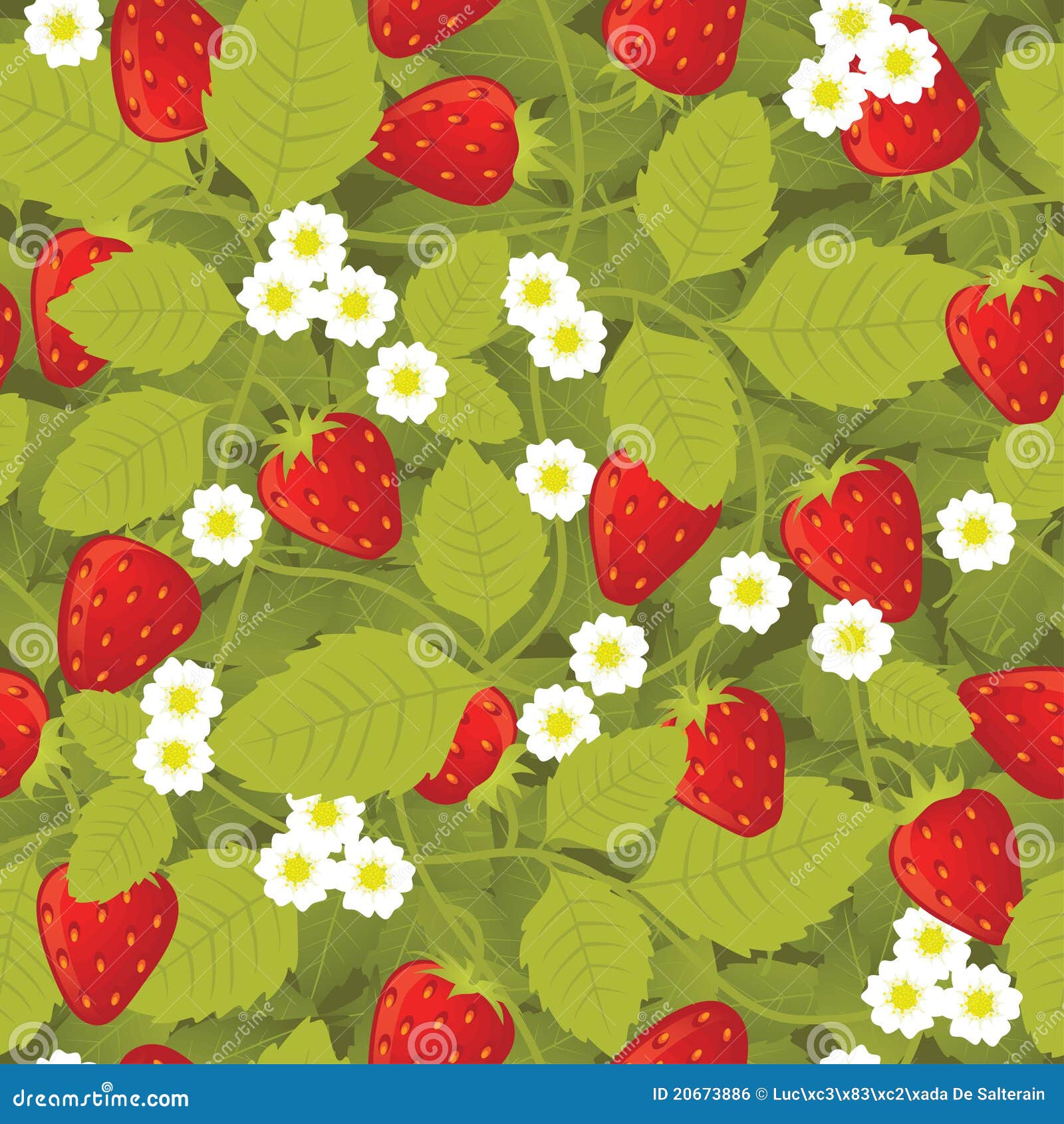 Strawberry Seamless Pattern Stock Vector - Illustration of spring ...