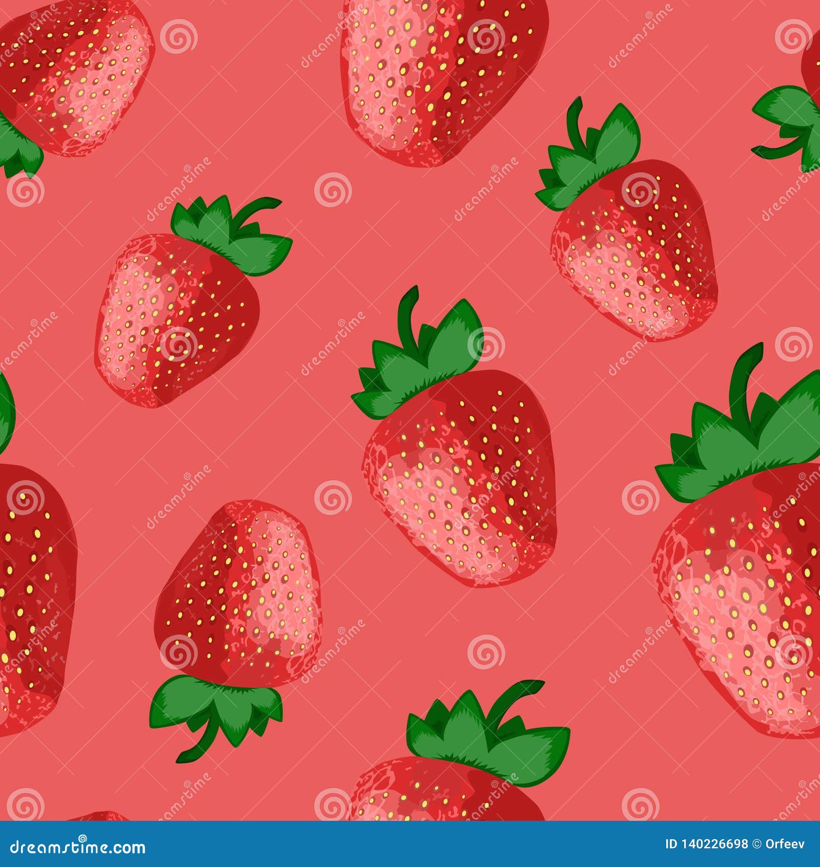 Strawberry Seamless Pattern Illustration Background. Fruit Endless ...