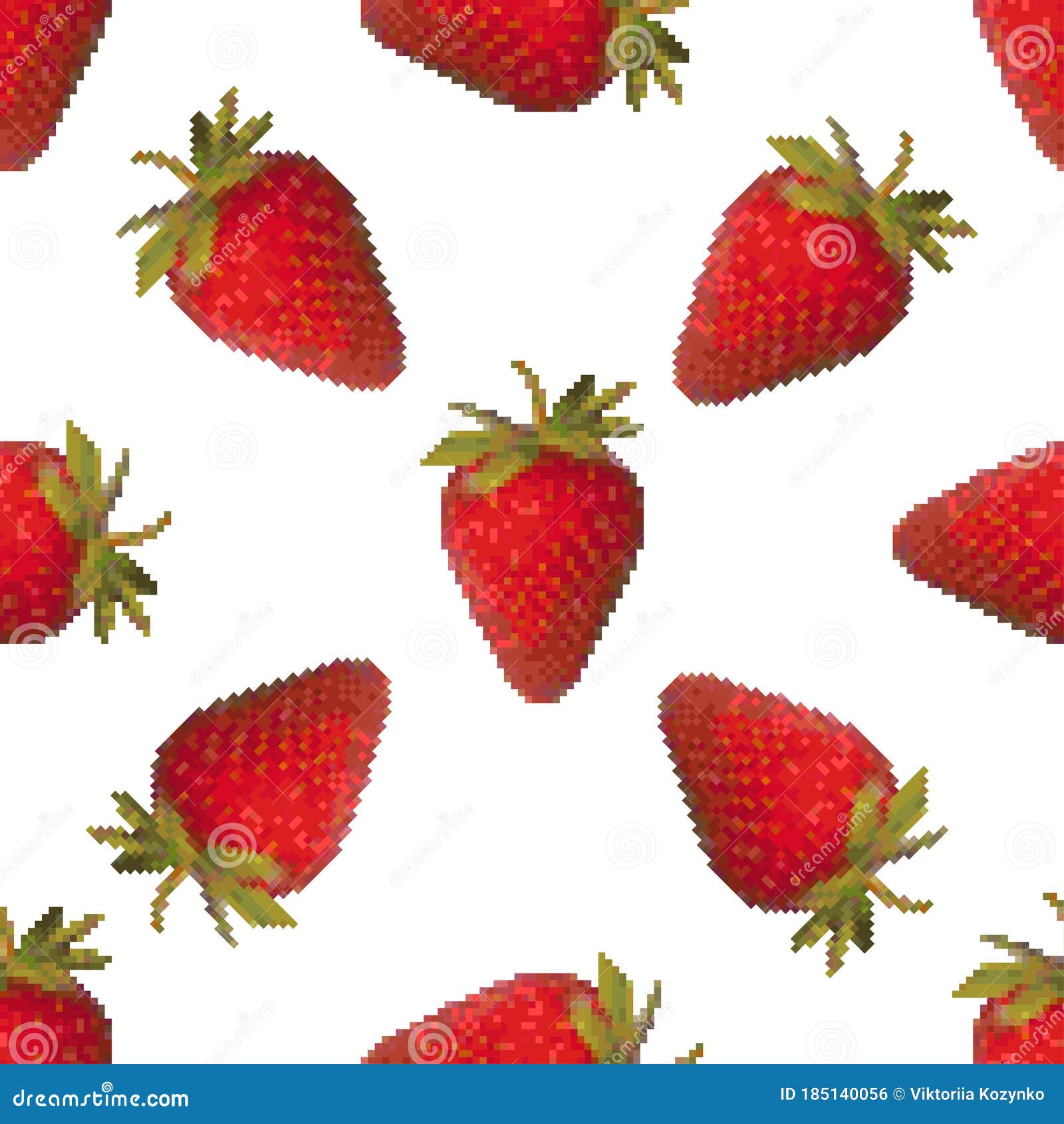 Strawberry Seamless Pattern on a White Background. Tasty Sweet Berry ...