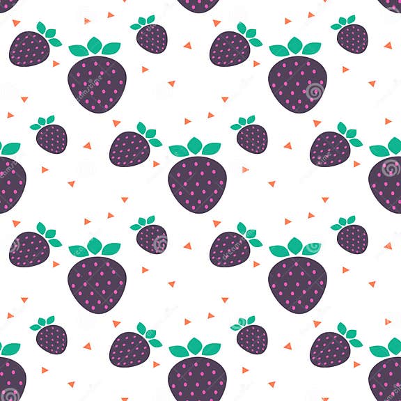 Strawberry Seamless Vector Pattern with Dots. Stock Vector ...