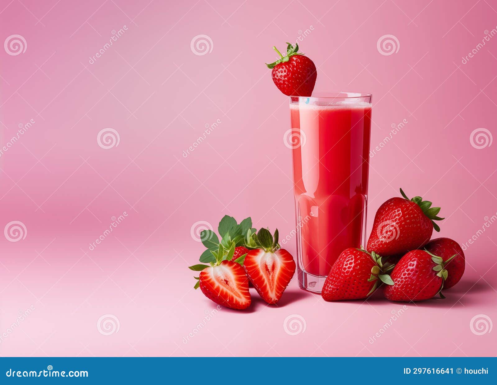 Strawberry Shake - Pink Background Stock Illustration - Illustration of ...