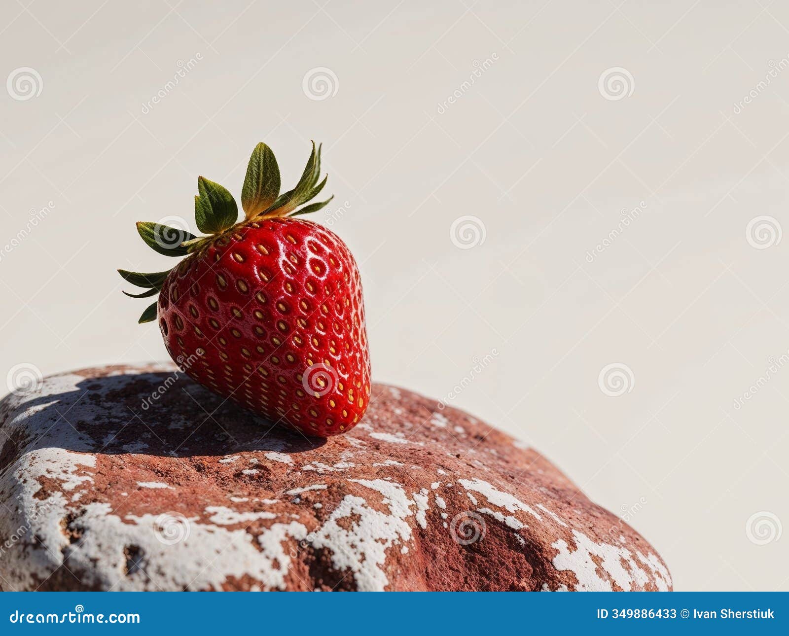 A Strawberry Sitting on Top of a Red Rock Stock Image - Image of headed ...