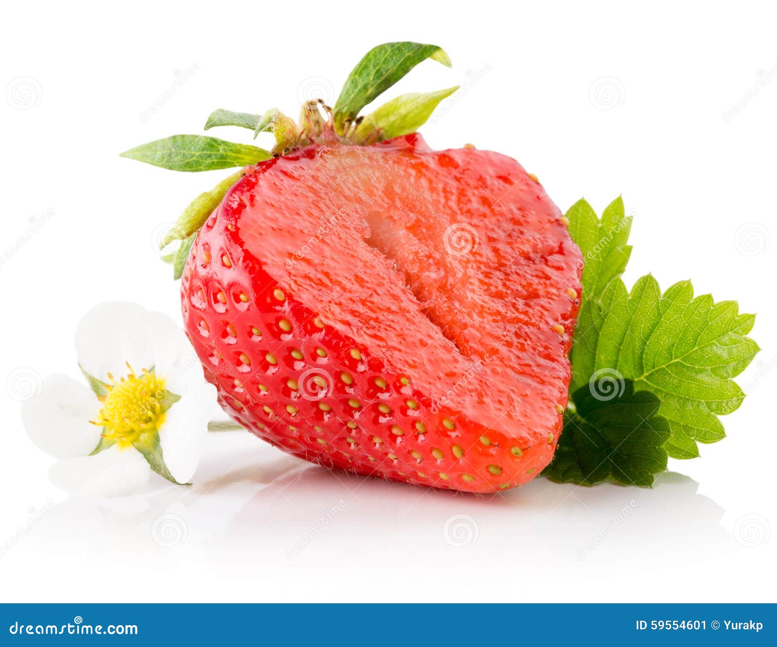 Strawberry Slice Isolated on the White Background Stock Image - Image ...