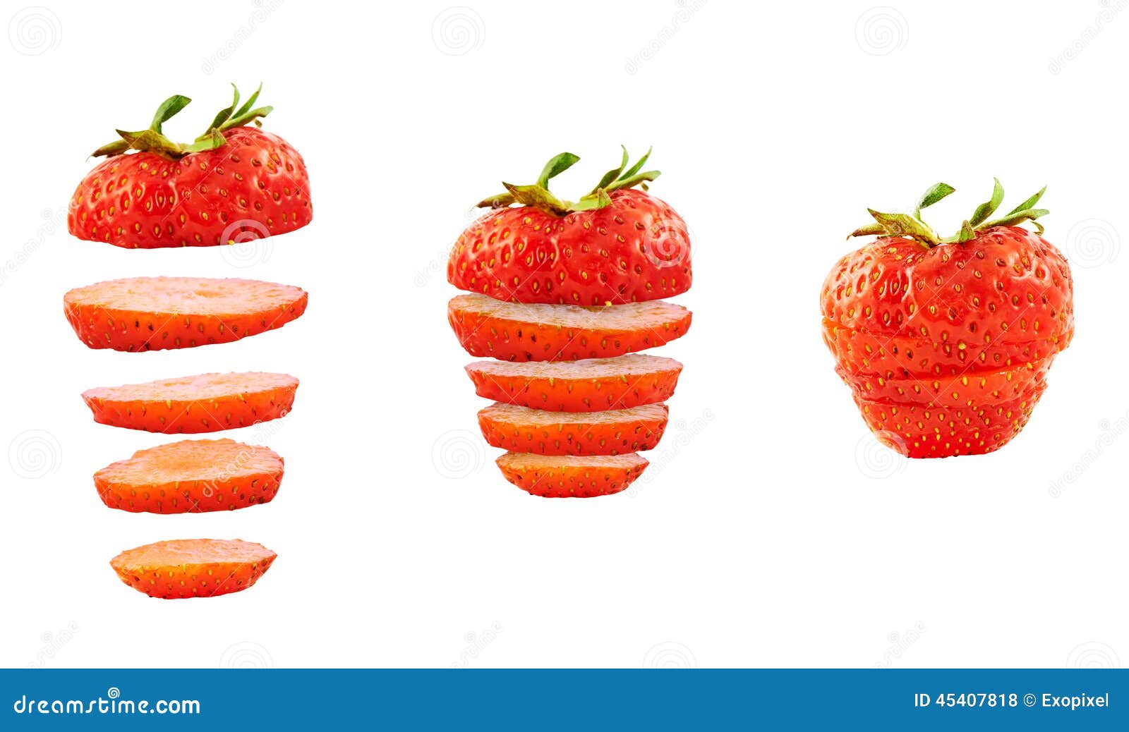 Strawberry Sliced into Pieces Stock Photo - Image of health, dessert ...