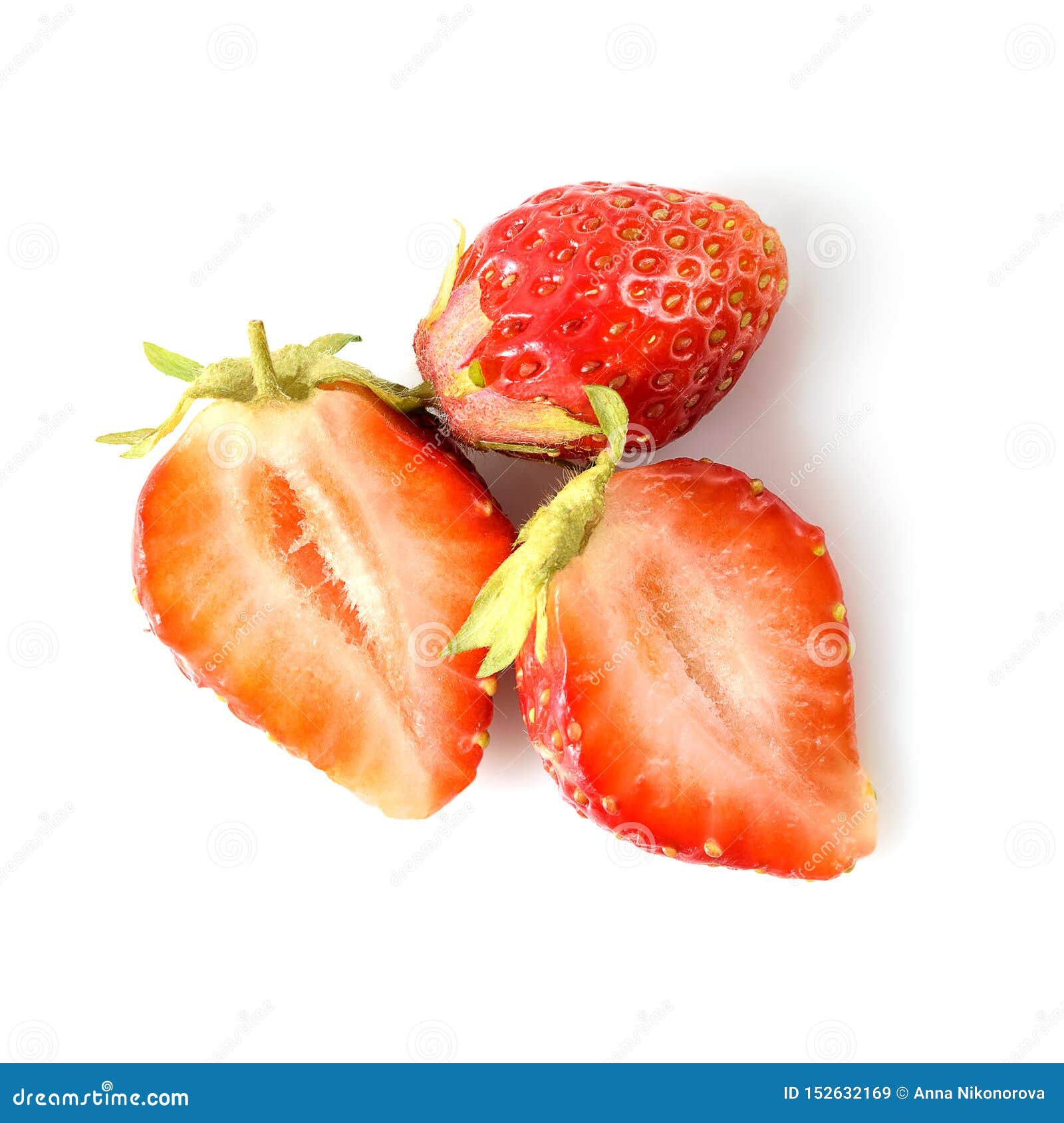Strawberry with Slices on White Background Stock Image - Image of juicy ...