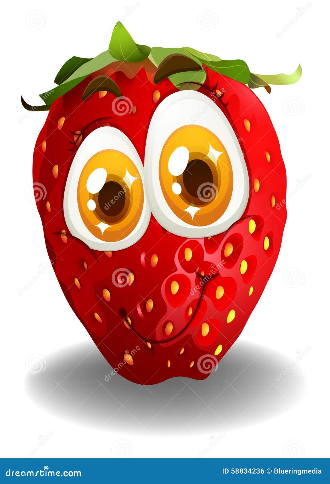 Strawberry with Smiling Face Stock Vector - Illustration of organic ...