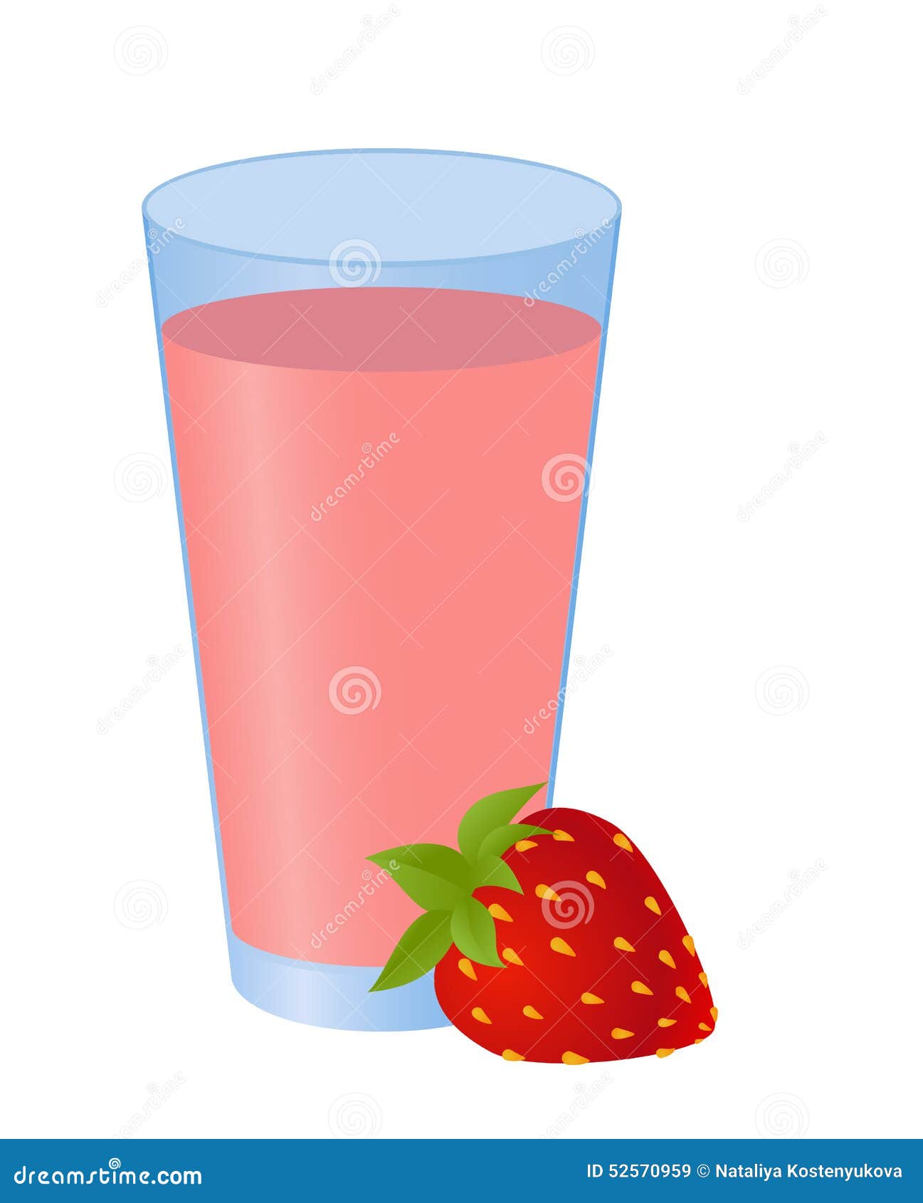 Strawberry smoothie stock vector. Illustration of vegetarian - 52570959