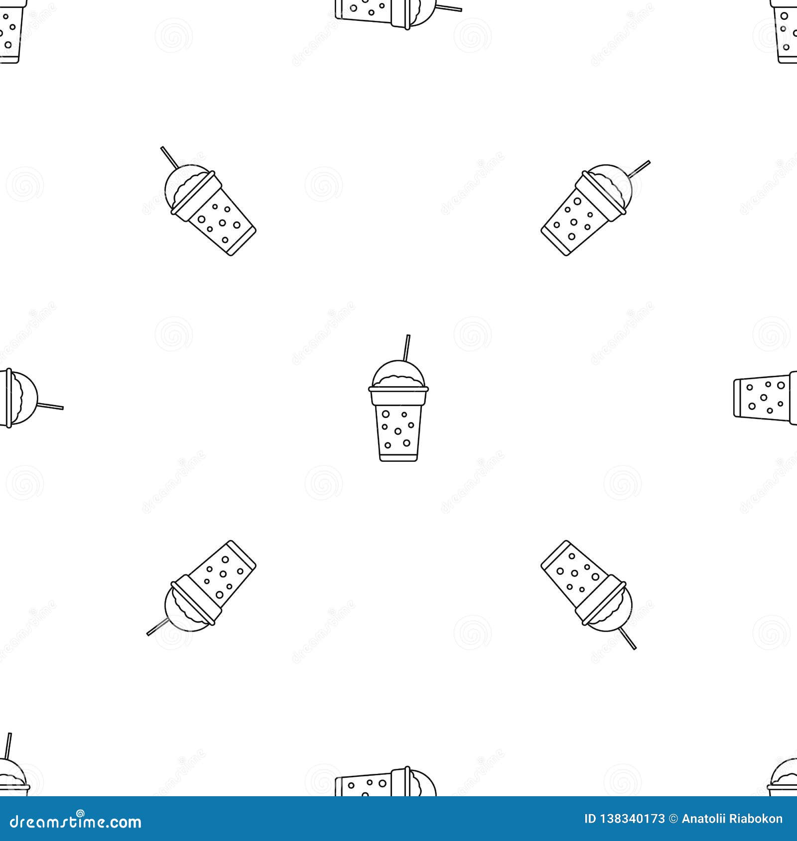 Strawberry Smoothie Pattern Seamless Vector Stock Vector - Illustration ...
