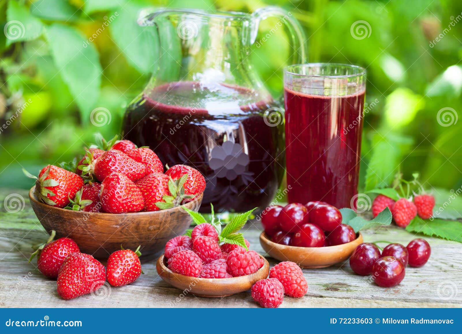 Strawberry, Sour Cherry and Raspberry Juice Stock Image - Image of ...