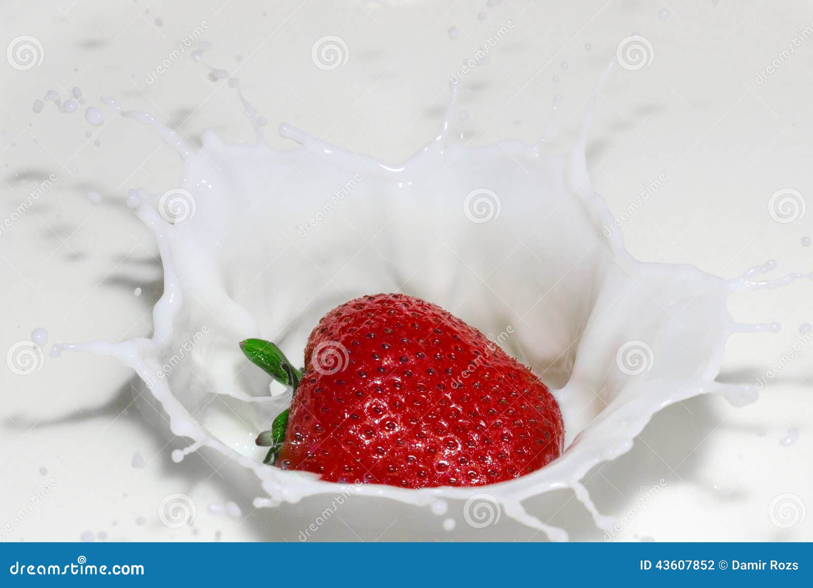 Strawberry splash stock photo. Image of drink, dairy - 43607852