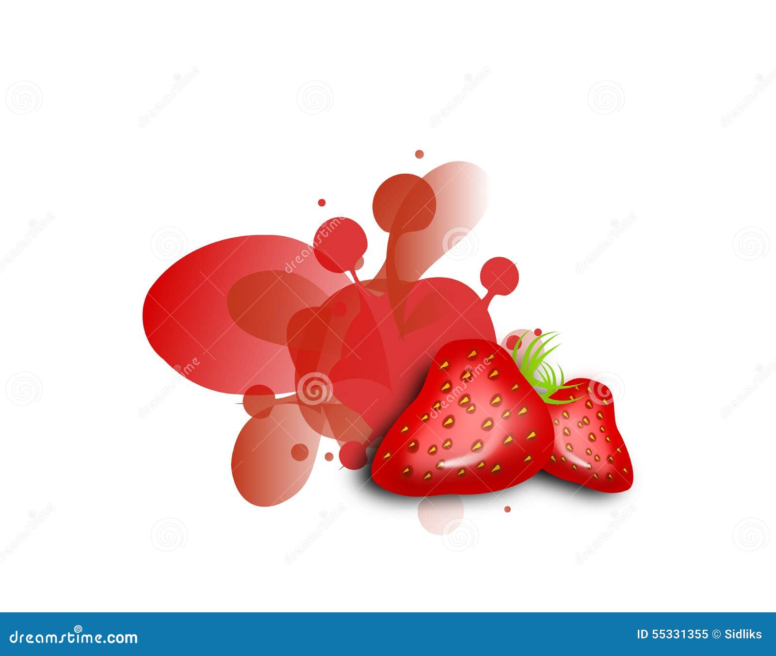 Strawberry splash stock illustration. Illustration of cartoon - 55331355