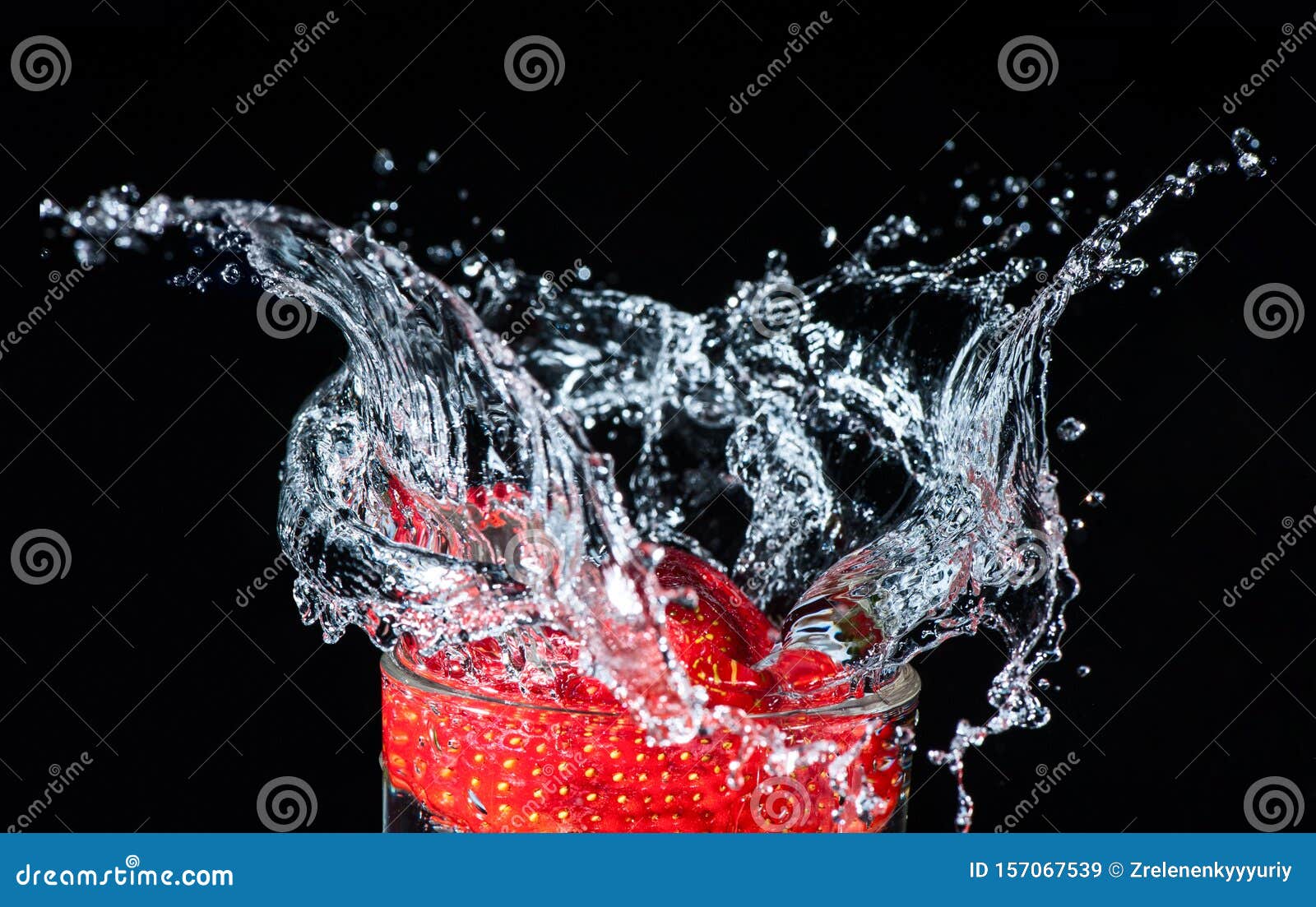 Strawberry Splash in the Water Stock Image - Image of color, fresh ...