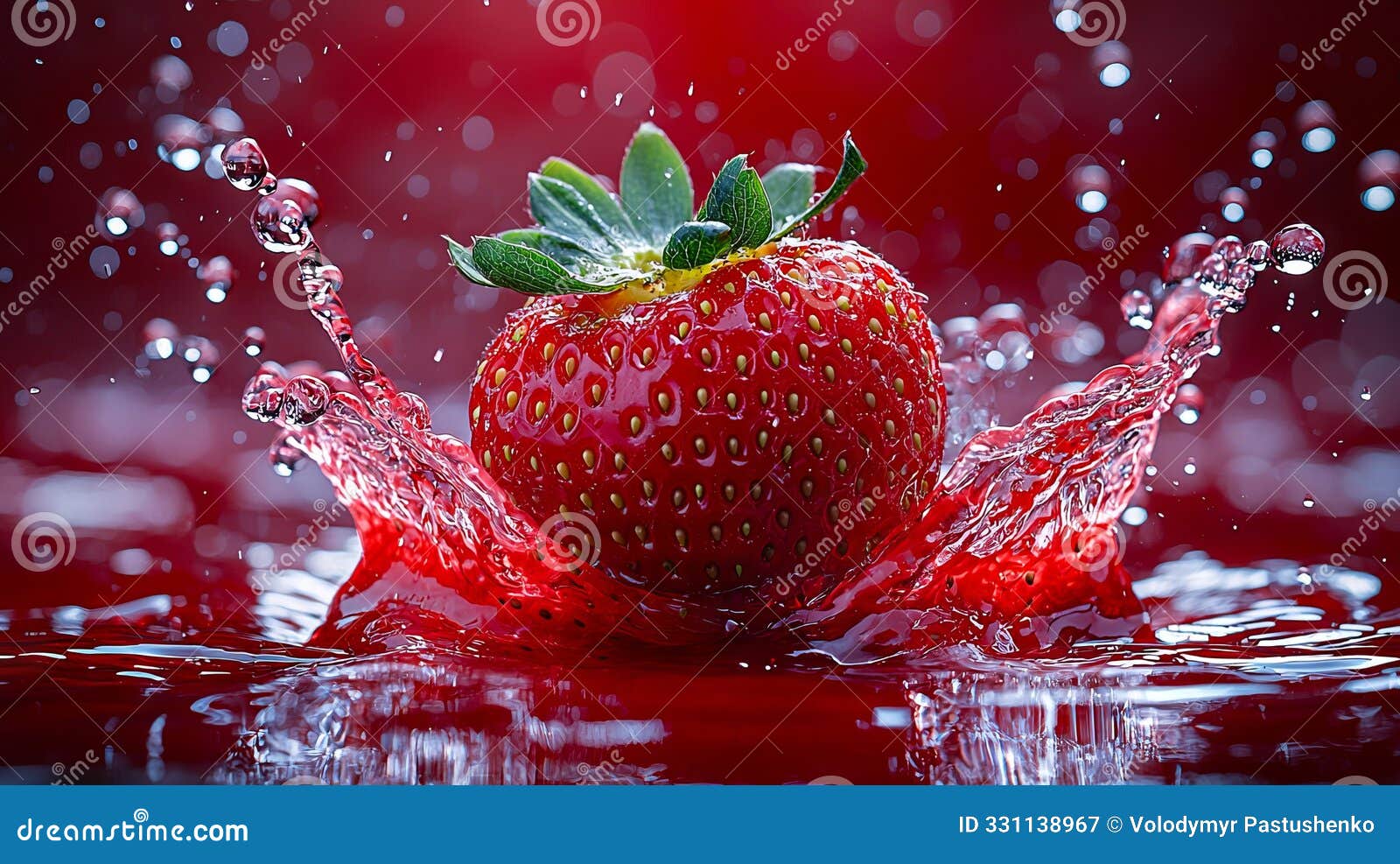 A Strawberry Splashing into a Pool of Water Stock Image - Image of ...